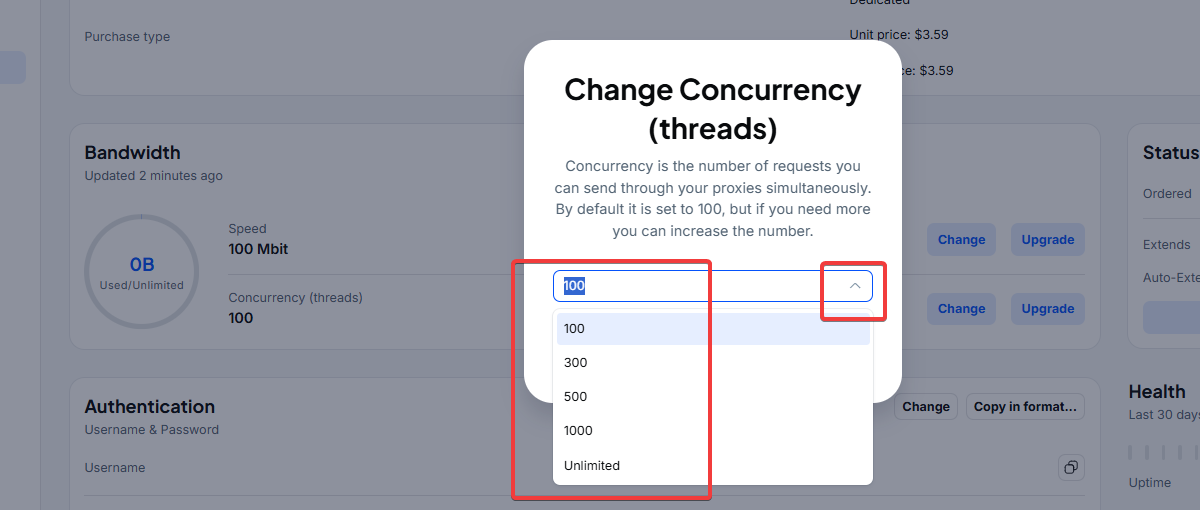 How to upgrade concurrent connection threads? – Proxy-Cheap.com